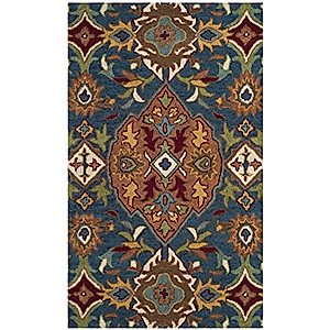 SAFAVIEH Heritage Collection 2' x 3' Camel / Blue HG653A Handmade Traditional Oriental Premium Wool Accent Rug