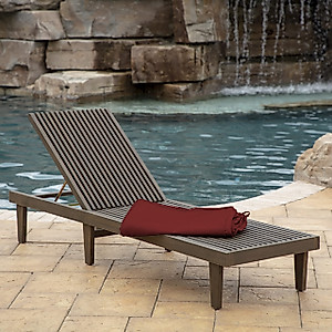 Arden Selections ProFoam Performance Outdoor Chaise Lounge Cushion Cover 46 x 21, Classic Red