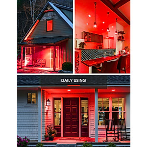 LOHAS Red Flood Light Bulbs, Christmas LED BR30 Pure Red Flood Light Indoor 65W Equivalent, 11 Watt Colored Can Light Bulbs E26, for New Year, Home Lighting, Holiday Party Decoration, 2 Pack