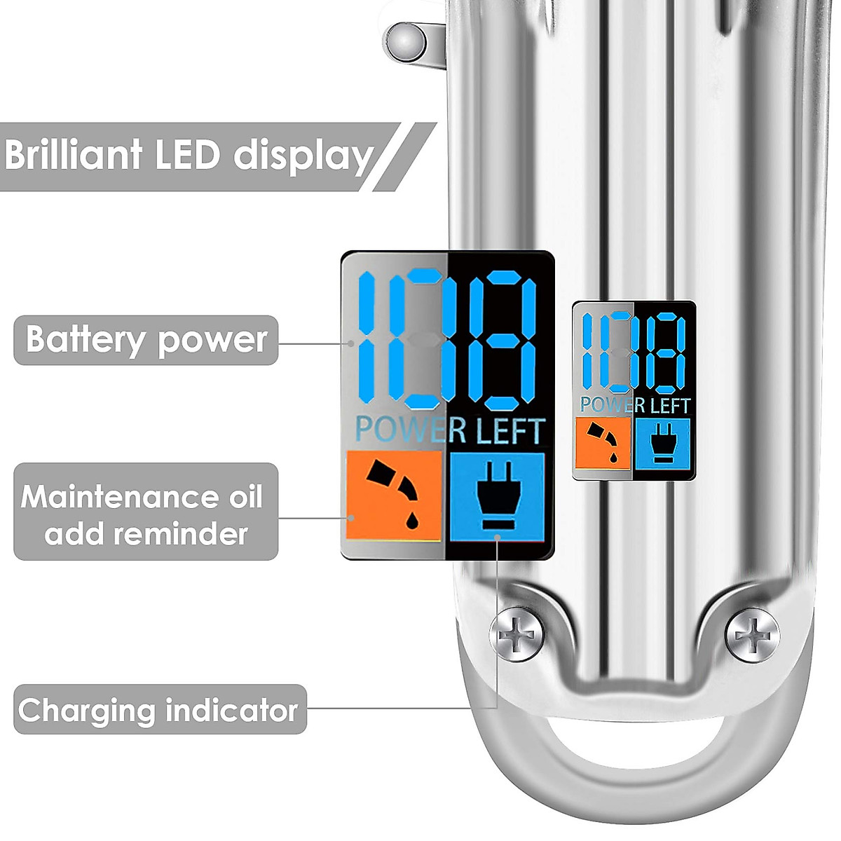 Ceenwes Hair Clippers Full Metal for Men Cordless LED Display Hair Trimmer with Hair Dressing Cape Barber Hair Cut Grooming Kit