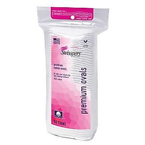 Swisspers Premium 100 Percent Cotton Ovals, Reclosable Bags, 50 Count Bags, 2 Pack (100 Count Total)
