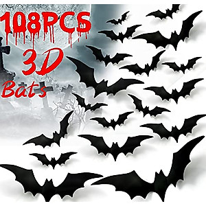 Joy Bang Halloween Bats for Wall Halloween 3D Bats Decoration Plastic Halloween Bats Stickers Halloween Decorative Bats for Home Wall Window Decorations