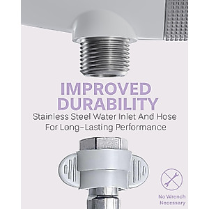 Veken Ultra-Slim Bidet Attachment for Toilet, Non Electric Dual Nozzle (Posterior/Feminine Wash) Hygienic Bidets Existing Toilets Seat, Adjustable Angle Water Pressure, Self Clean, Water Sprayer Baday