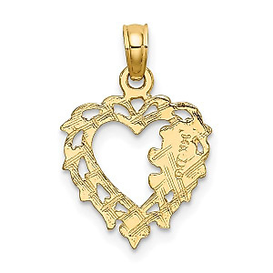 IceCarats 14K Yellow Gold Gummy Teddy Bear Heart Necklace Love Pendant Charm Only