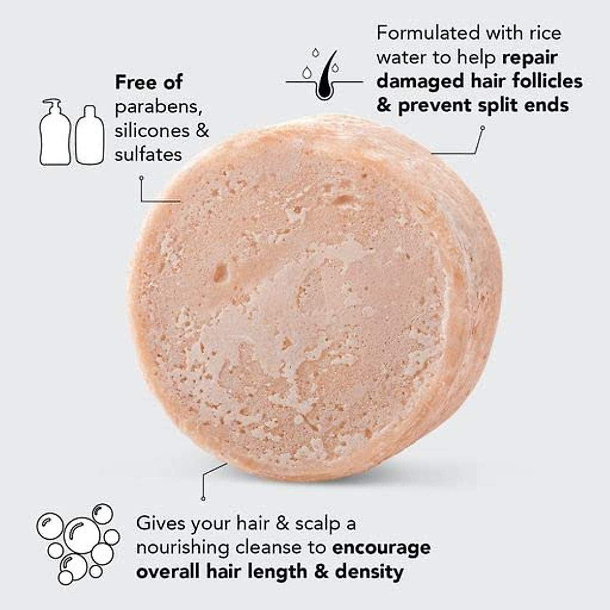 Kitsch Rice Bar Shampoo and Conditioner Bar for Hair Growth | Rice Shampoo Bar & Conditioner Bar for Strengthening, Cleansing & Moisturizing | Vegan Rice Water Shampoo Bar & Conditioner Soap, 2pc Set