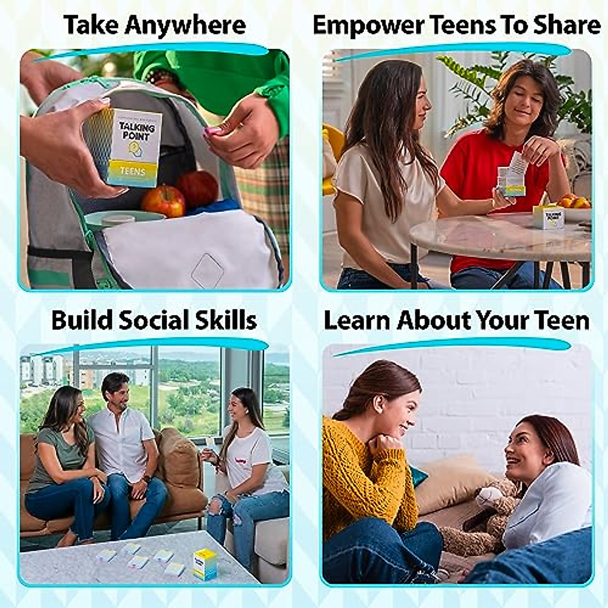 200 Teens Conversation Cards - Connecting Parents with their Teenagers - Reduce Screentime with Fun & Deep Conversation - Avoid Conflict, Improve Communication & Learn More About Your Teen Boy or Girl