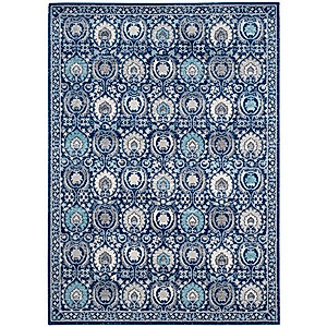 SAFAVIEH Evoke Collection 10' x 14' Blue/Ivory EVK251C Boho Non-Shedding Living Room Bedroom Dining Home Office Area Rug