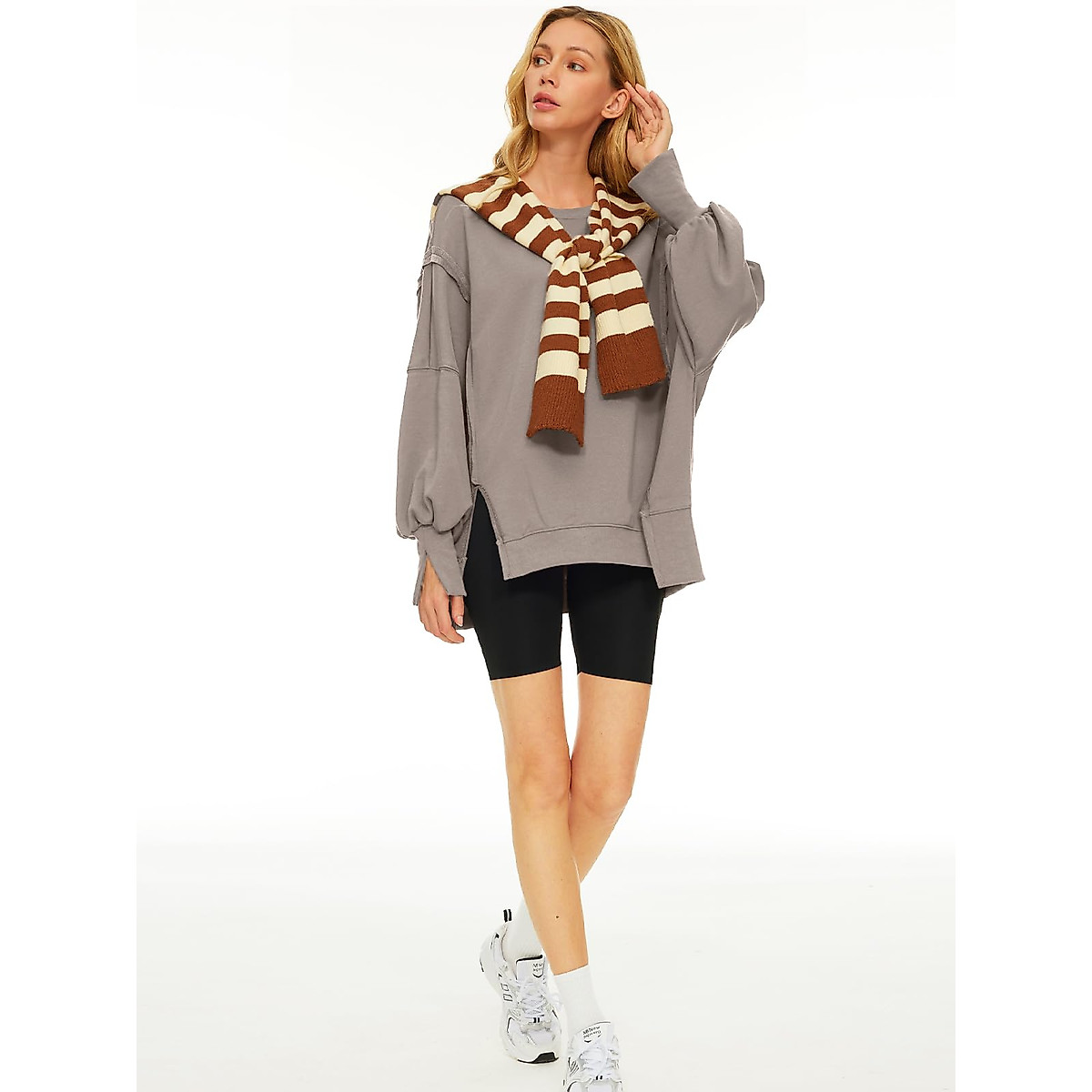 Trendy Queen Womens Oversized Sweaters Sweatshirts Crewneck Hoodies Winter Fashion Clothes Y2k Teen Girls Cute Preppy Fleece Outfits 2024