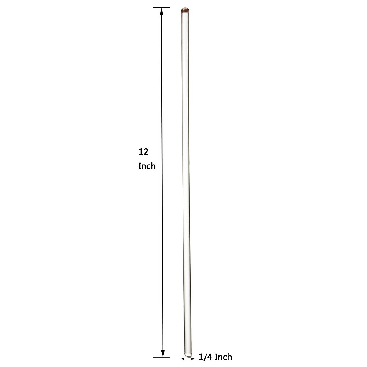 6Pcs Glass Stir Sticks Glass Stirring Rod 12" Long 1/4'' Diameter with Both Ends Round (6)