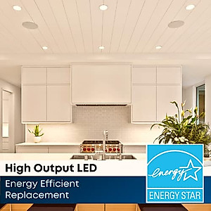 Feit Electric 4 inch LED Recessed Lighting Retrofit Downlight - Pre-Mounted Trim - Standard Base Adapter - 3000K Bright White - Dimmable- 75W Equivalent - High Output - 1 Pack - LEDR4HO/930CA