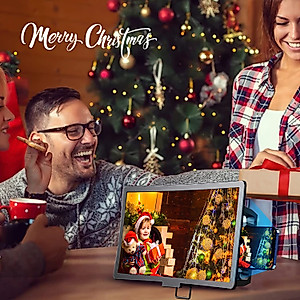 New 12" Curved Smartphone Screen Magnifier, 3D Hand-held Phone Magnifier Screen for Gaming, Browsing TikTok, and Videos, Foldable Screen Magnifier for Cell Phone (Black)