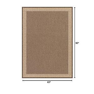 Couristan Recife 1681/1500 Wicker Rug, 5-Feet 3-Inch by 7-Feet 6-Inch, Stitch/Cocoa/Natural