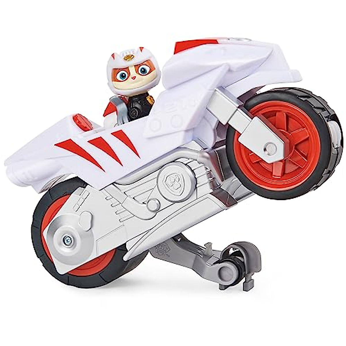 Paw Patrol, Moto Pups Wildcat’s Deluxe Pull Back Motorcycle Vehicle with Wheelie Feature and Toy Figure