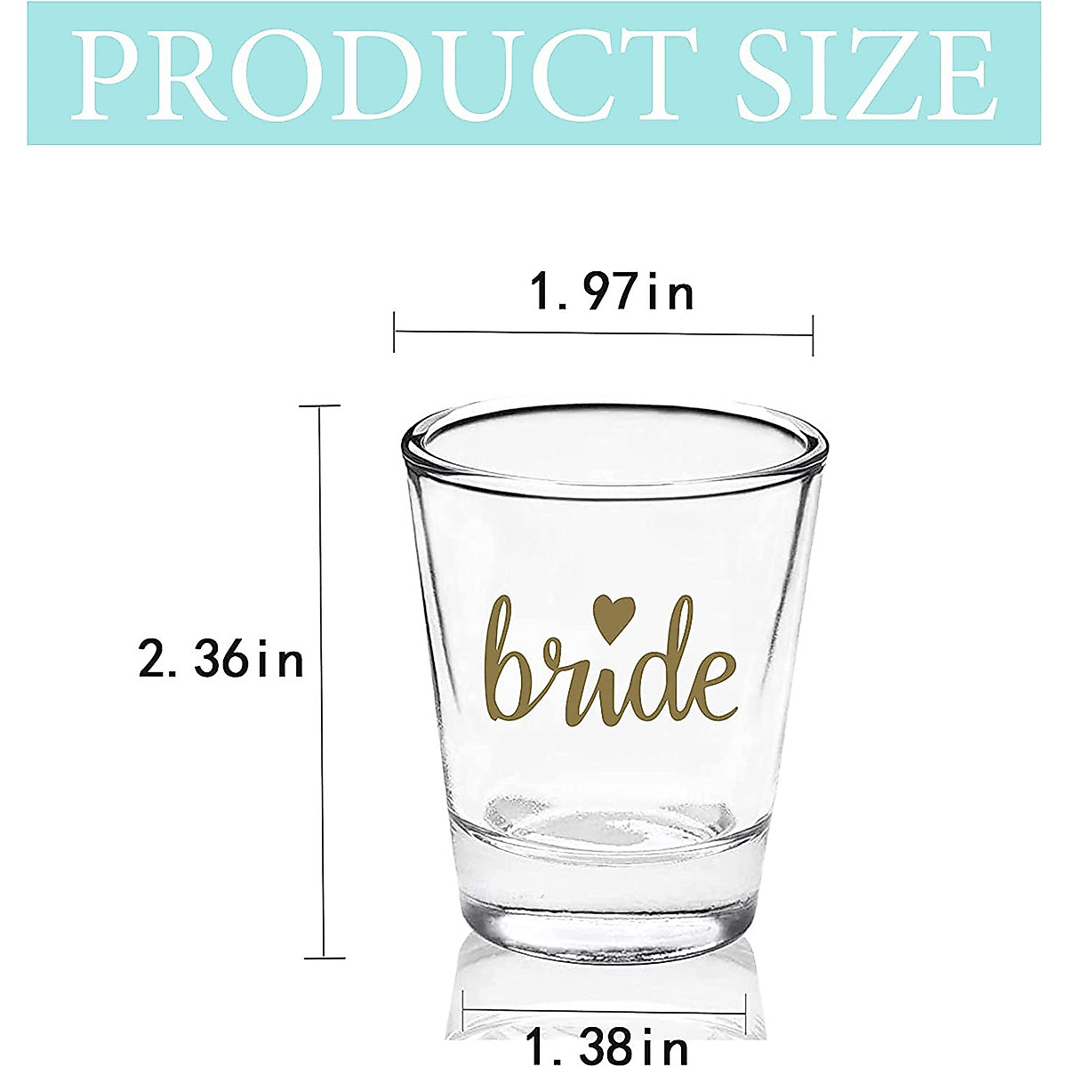 LADY & HOME Bride and Bride Squad Bachelorette Party Shot Glasses-2.5oz,Set of 10,1 Bride and 9 Bride Squad Shot Glasses,Perfect Bridesmaid Gifts for Women and Bachelorette Party Favors (Squad)