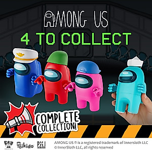 P.M.I. Among Us Action Figures | Two of Four 4.5-Inch-Tall Collectibles | Among Us Toys and Playable Mini Toys | Cyan Ghost and Pink Crewmate with 5 Accessories: Hats and Hands