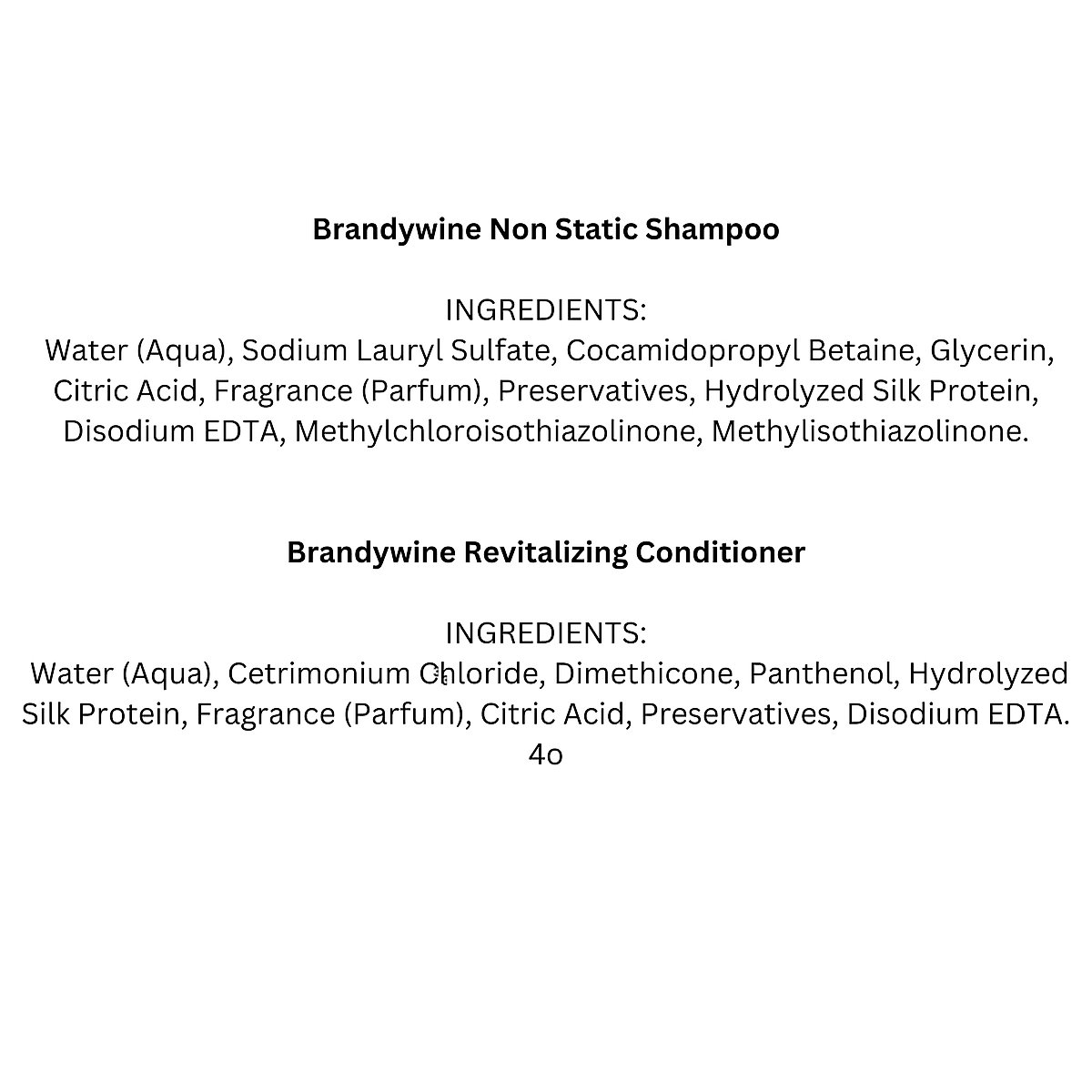 Brandywine Non Static Shampoo 16 Ounce & Revitalizing Conditioner 8 Ounce, Value Pack