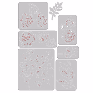 Sizzix Thinlits Die 665083 Floral Layers #2 by Jen Long 7 Pack, Multicolor