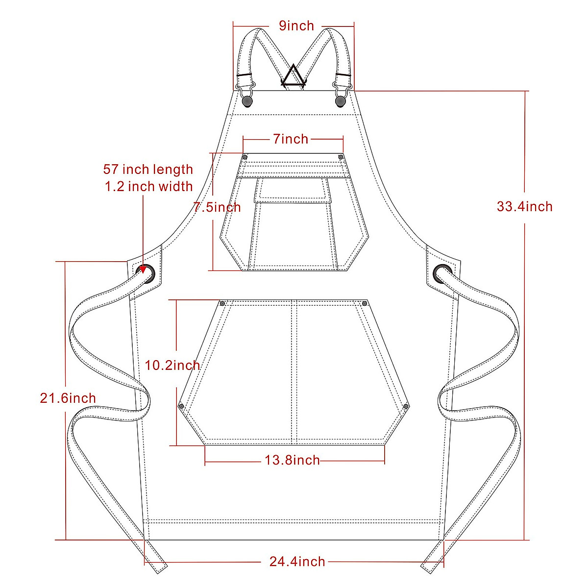 Jeanerlor - Denim Apron with Pockets for Hair Stylist Gardening Craftsmen Barista Women Hairdresser Jean Work Apron Cross Straps & Adjustable S to L (Black)