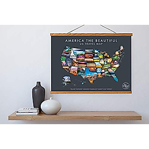 America The Beautiful USA Scratch Off Map + Magnetic Frame Kit- Interactive Travel Scratch Off Poster Reveals Beautiful Nature Photography - Beautiful Travel Map is a Great Gift for Travelers
