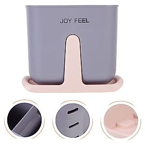 Hemoton Kitchen Utensil Holder Detachable Cutlery Drainer Sink Caddy Chopsticks Holder Spoons Fork Drain Rack Basket Organizer for Home Kitchen Countertop Purple Pink