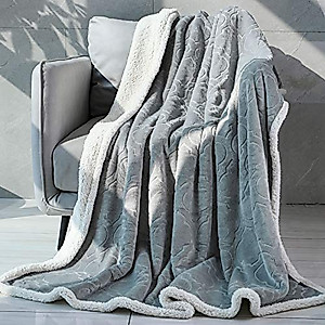 S ag ino Sherpa Fleece Throw Blanket Reversible Flannel Blankets Soft Fuzzy Cozy Thick Winter Blankets for All Seasons for Bed Couch Sofa (Grey, Twin (60"x80"))