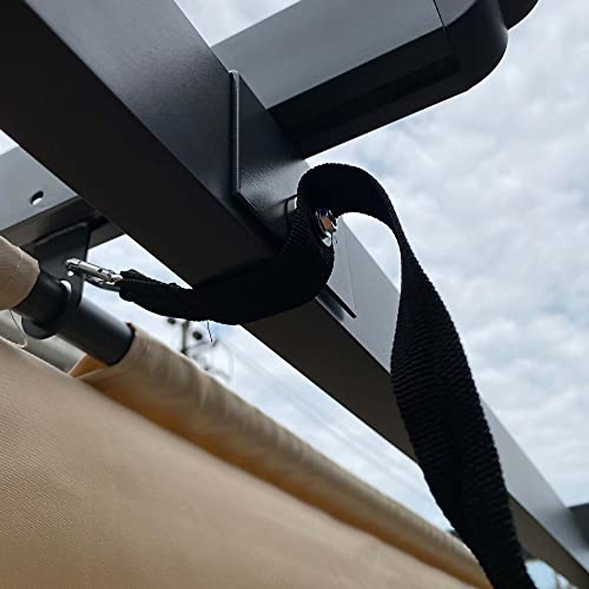 13 x 10 Ft Outdoor Patio Retractable Pergola with Canopy Sun shelter Pergola for Gardens, Terraces and Backyard (13 x 10 Ft, Light Brown)