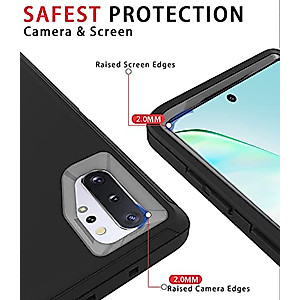 Guirble for Samsung Galaxy Note 10 Plus Case,Shockproof Dropproof Galaxy Note 10 Plus Case,Heavy Duty Protective for Samsung Note 10 Plus Case 6.8 Inch(Black/Gray)