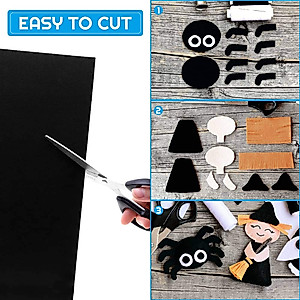 Adhesive Felt Sheet, Shynek 12 Pieces Black Felt Fabric Adhesive Sticky Back Felt Sheets for Art and Craft Making