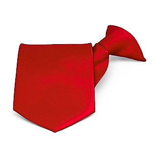 tiemart Clip-On Pre-tied Uniform and Everyday Wear Necktie (20 Inch, Red)