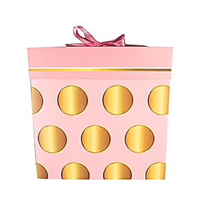 Elephant-package 8" Gift Box with Lid Ribbon (Pink Spot) for Girl Birthday Gift, Party Favor, Baby Showers, Christmas, from