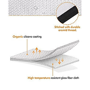 homenote Grill Mat for Outdoor Grill, Fiberglass Large 36 x 65 inches Deck Protector Under Grill Mats, Fireproof Floor Mat for Outdoor, Perfect for Charcoal Gas Grills,Griddles and Smokers, Silver