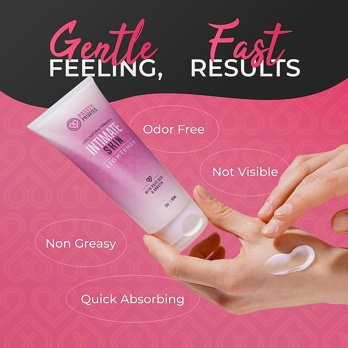 Pretty Privates Intimate Skin Cream Intimate and Sensitive Areas - Natural Dark Spot Corrector for Private Parts, Underarm, Elbow, Knees - Kojic Acid + Niacinamide + Arbutin (2oz)