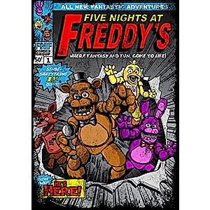 Five Nights at Freddy's Comic Cover Art Boy's Charcoal Heather T-Shirt-Medium