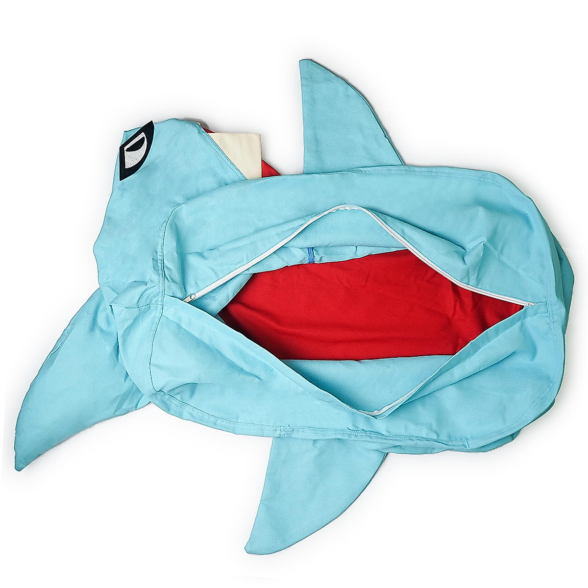 DreamsEden Shark Stuffed Animal Storage Bag Chair Dual-use Toy Organization Seat for Kids, Bag Only No Stuffing (Blue)
