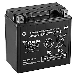 Yuasa YUAM6RH4H YTX14H-BS Maintenance Free H Series AGM Battery with Acid pack