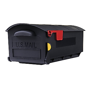 Gibraltar Mailboxes Patriot Large Capacity Rust-Proof Plastic Black, Post-Mount Mailbox, GMB515B01