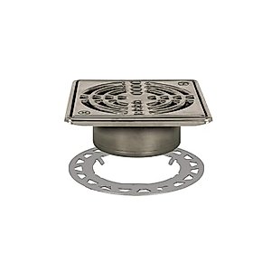 Schluter Systems KERDI-DRAIN Shower Grate Kit 6" Stainless Steel Square