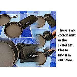 HAWOK Cast Iron DIA.5.3 inch Mini Skillet Mini Round Pan Black cast iron server