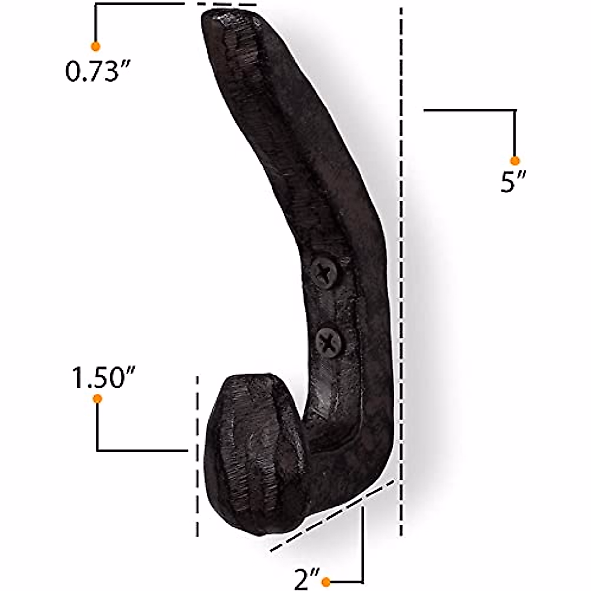 Rustic State Halle Wall Mount Cast Iron Hooks Coat Towel Bag Hat Hanger Multiuse Entryway Railroad Spike Rack Black Set of 3