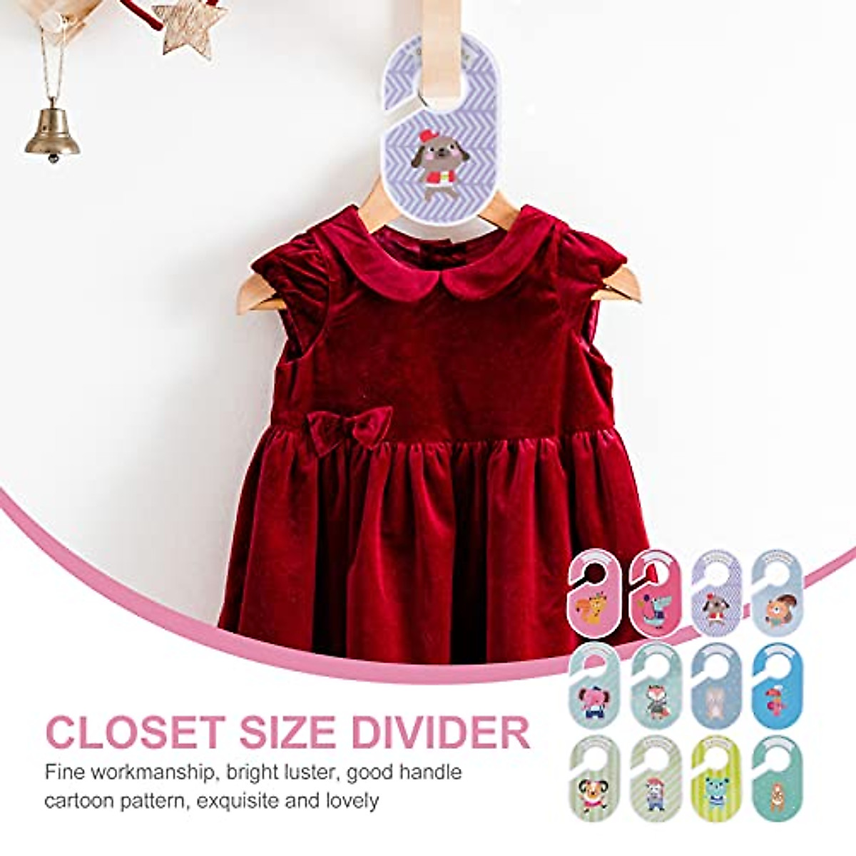 DOITOOL Shelf Divider 12Pcs Clothes Size Dividers Baby Closet Size Dividers Baby Clothes Organizers Baby Clothes Hangers Closet Dividers for Hanging Clothes Baby Boy Hangers