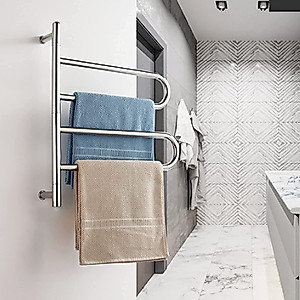 Pivoting Electric Towel Warmer, Wall Mounted Towel Warmer, with 2 Folding Arms, 304 Stainless Steel Towel Warmer, Energy Efficient