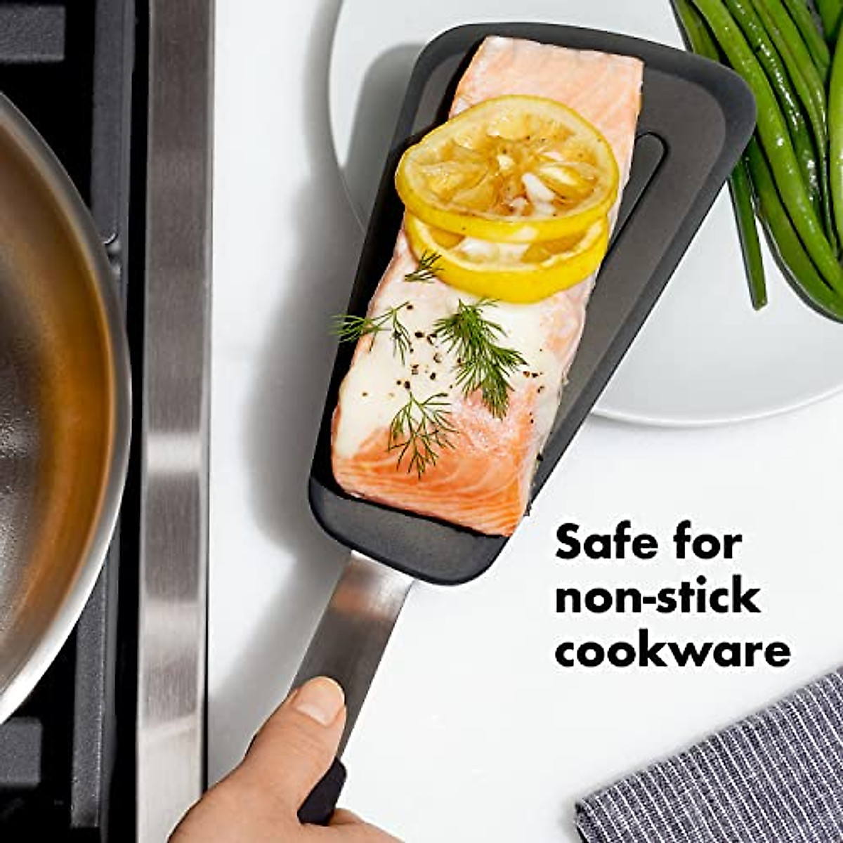 OXO Good Grips Silicone Flexible Omelet Turner,Black