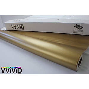 VViViD Matte Metallic Pearl Gold 1 Foot x 5 Feet Vinyl Wrap with Air Release Technology