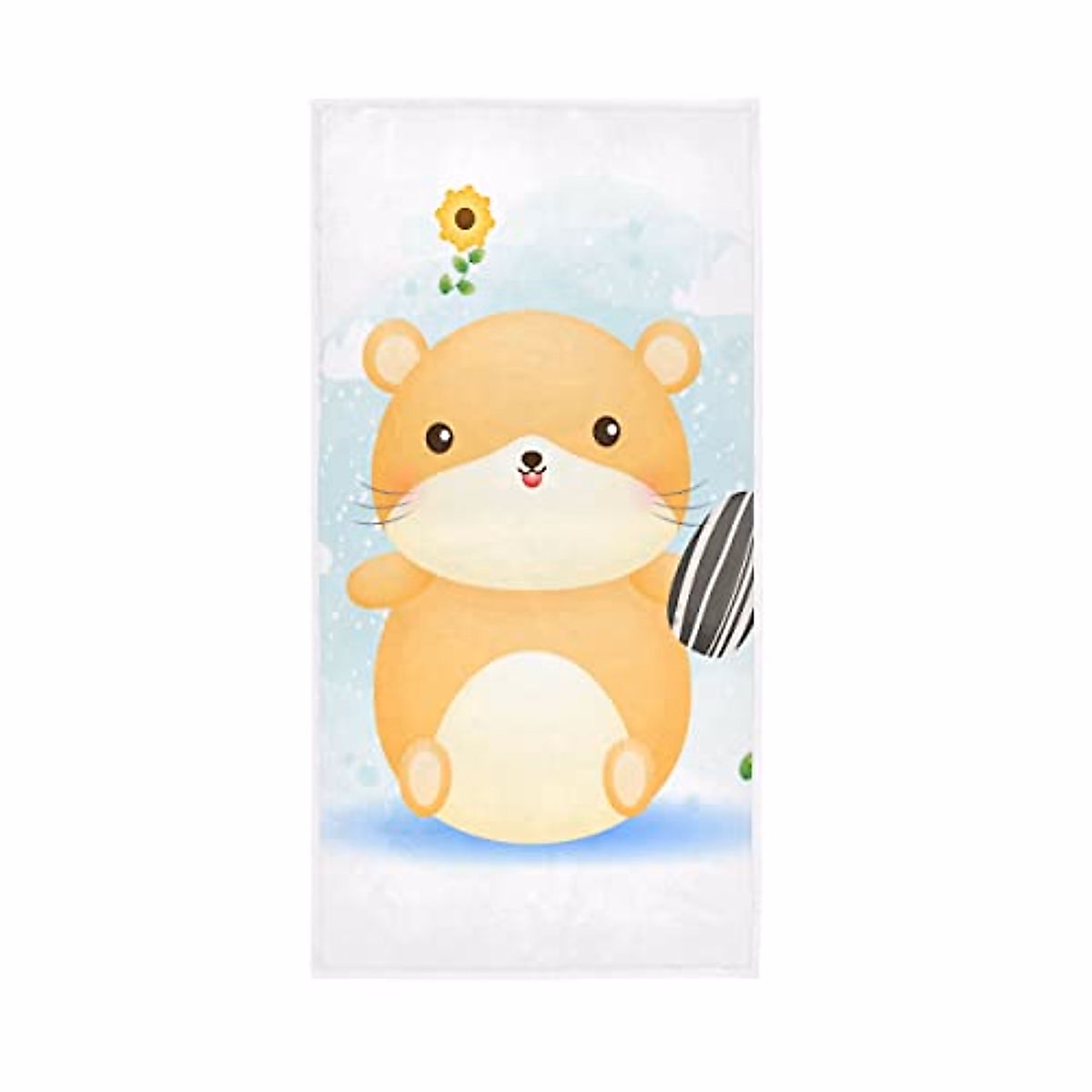 HUSSRITY Hamster Holding Sunflower Towels Super Soft Hand Towel Highly Absorbent Washcloths Quick Dry Bath Towel 30x15 Inch Durable Lightweight