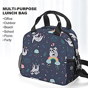 Cute Sloths Lunch Bag for Women Men, Portable Insulated Lunch Box, Lunch Tote Bag for Work Outdoor