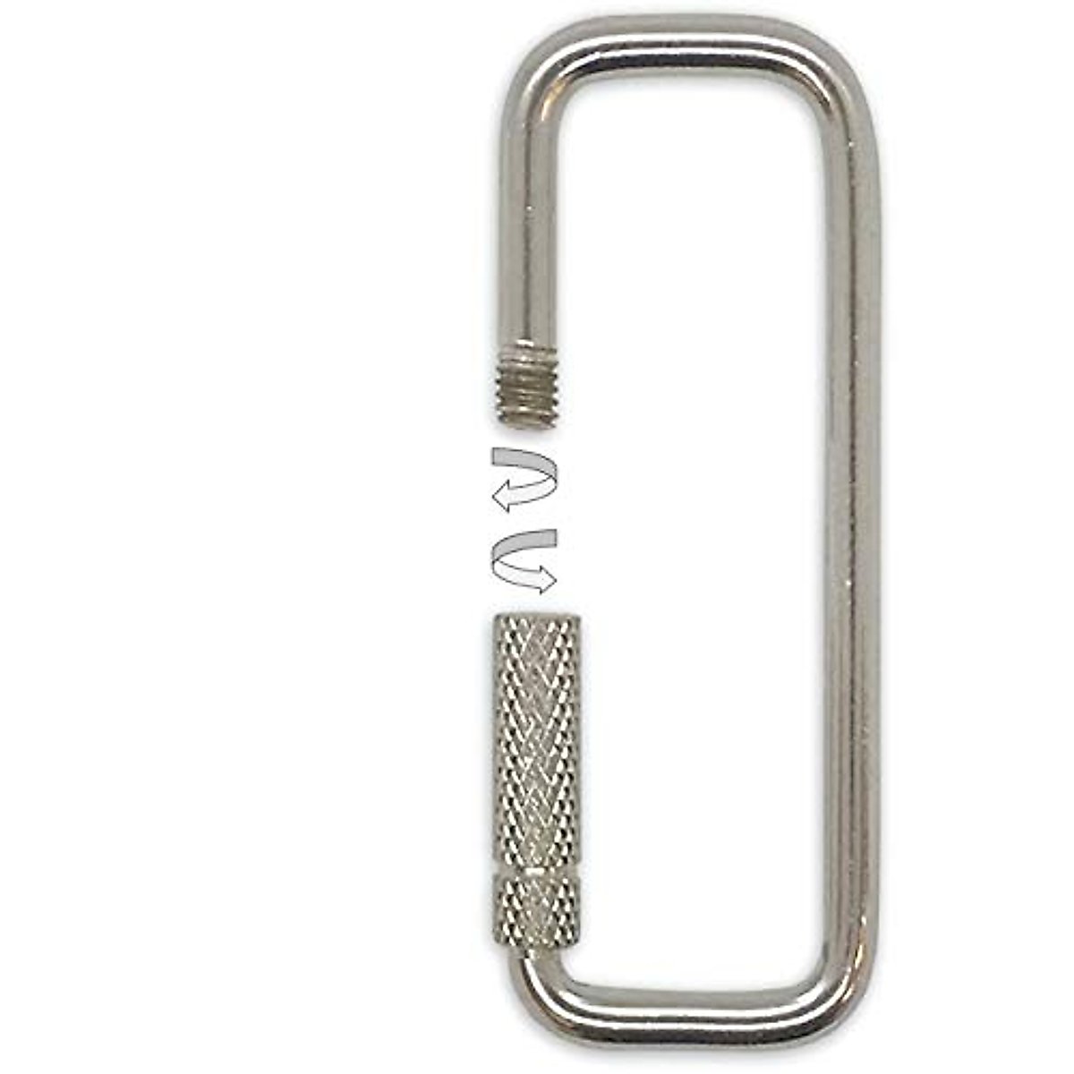 Lucky Line 2” Rectangular Key Ring with Turn Twist Sleeve Closure (70201), Silver