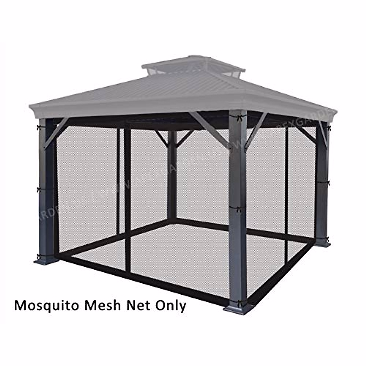 APEX GARDEN 10-ft x 10-ft Gazebo Replacement Mosquito Screen Netting (Black)