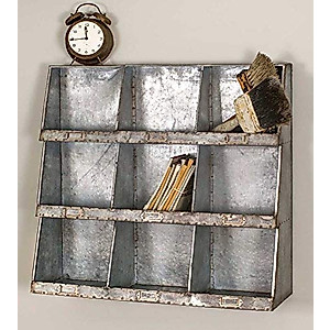 Industral Style Vintage Farmhouse Country Rustic Galvanized Steel Wall Cubbies Shelves Bins (1)