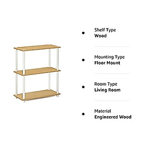 Furinno Turn-N-Tube Display Rack, 3-Tier Single, Beech