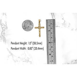 CaliRoseJewelry 10k INRI Crucifix Jesus on The Cross Pendant in Yellow Gold